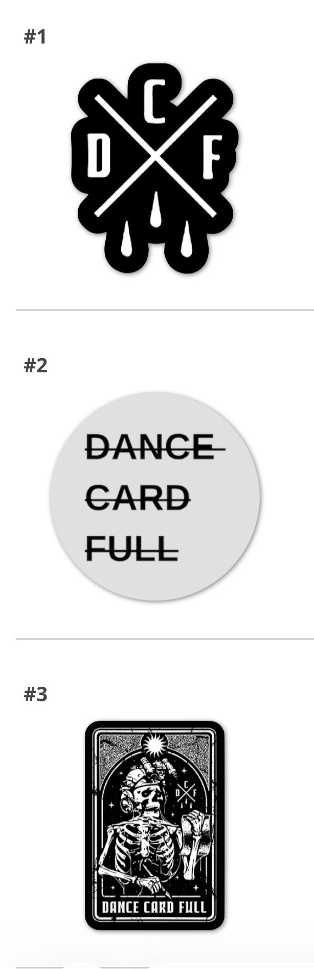 DCF Sticker Pack (3) – Dance Card Full
